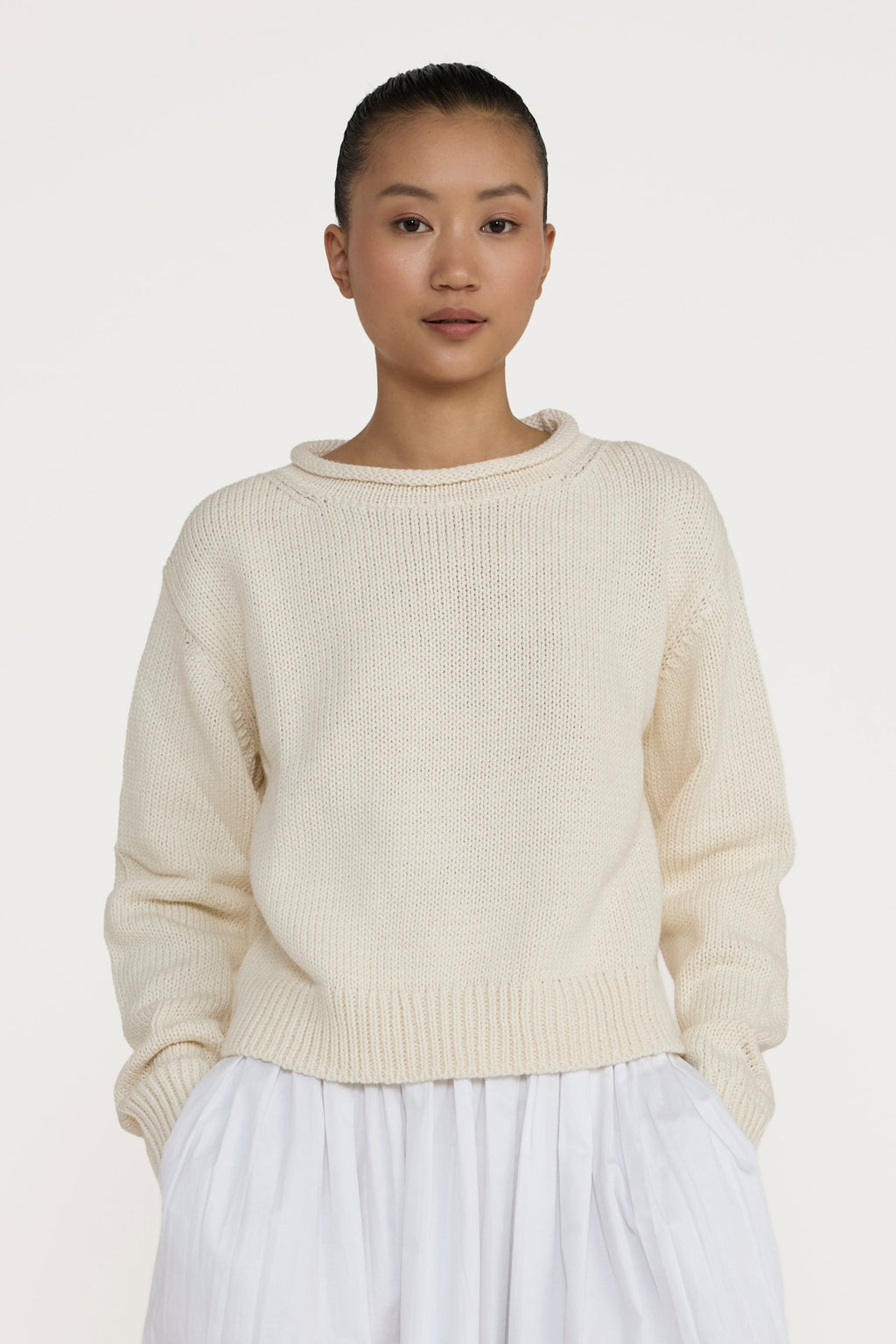 Mare Rolled Neck Sweater - Ivory – LAUDE the Label