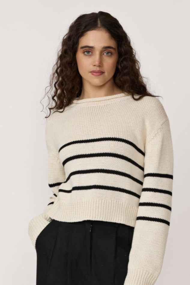 Cropped Field Sweater - Black Stripe – LAUDE the Label